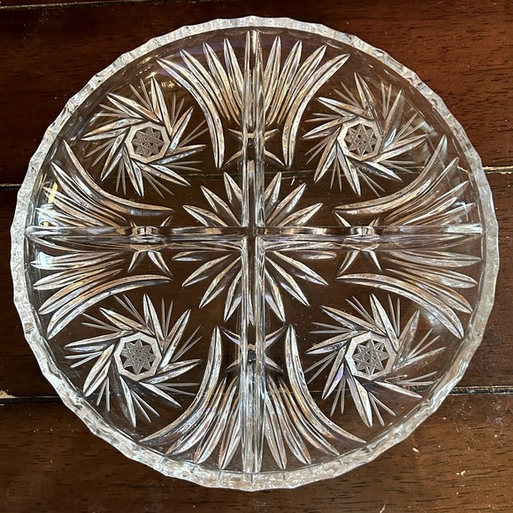Vintage | Dining | Vintage Cut Glass Crystal Divided Tray | Poshmark